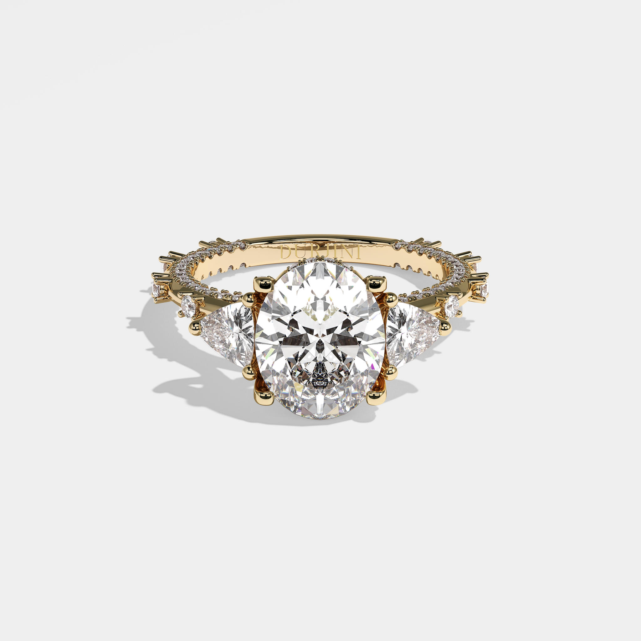 María Diamond Oval Halo Engagement Ring 18K Yellow Gold 4.50ct