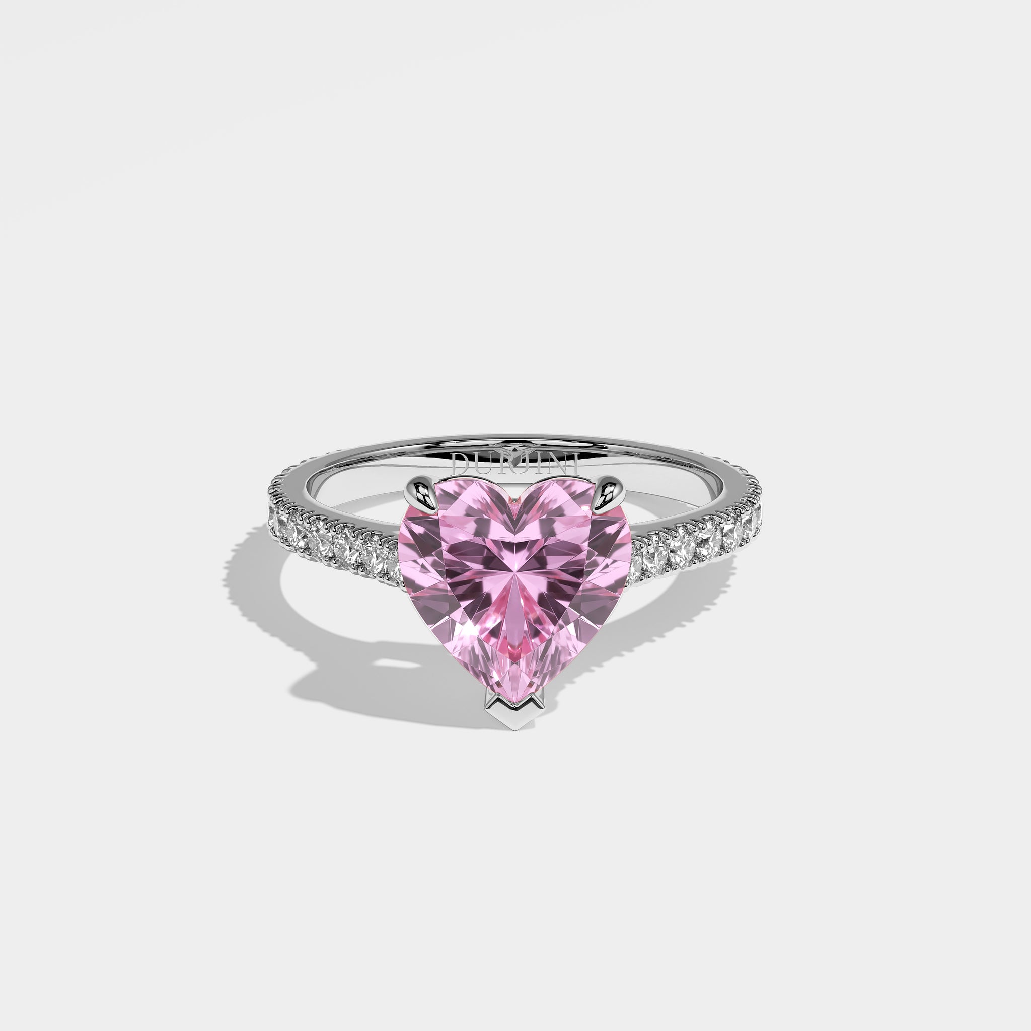 Daria Diamond Pink Heart Engagement Ring 18K White Gold 4.00ct